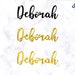 Deborah Svg, Name SVG, Name Clipart Svg, Gold Name Svg, Mädchen Name ...