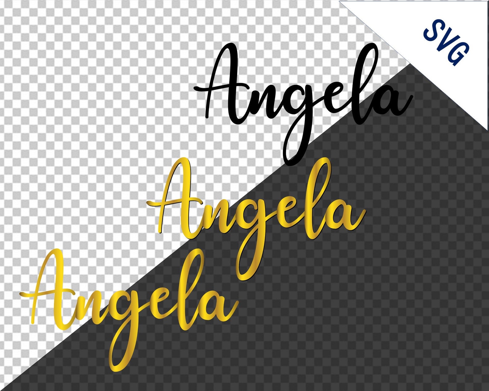 Angela Svg Name SVG Name Clipart Svg Gold Name Svg Girl | Etsy