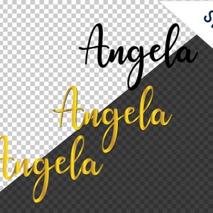 Angela Svg, Name SVG, Name Clipart Svg, Gold Name Svg, Girl Name Tag ...