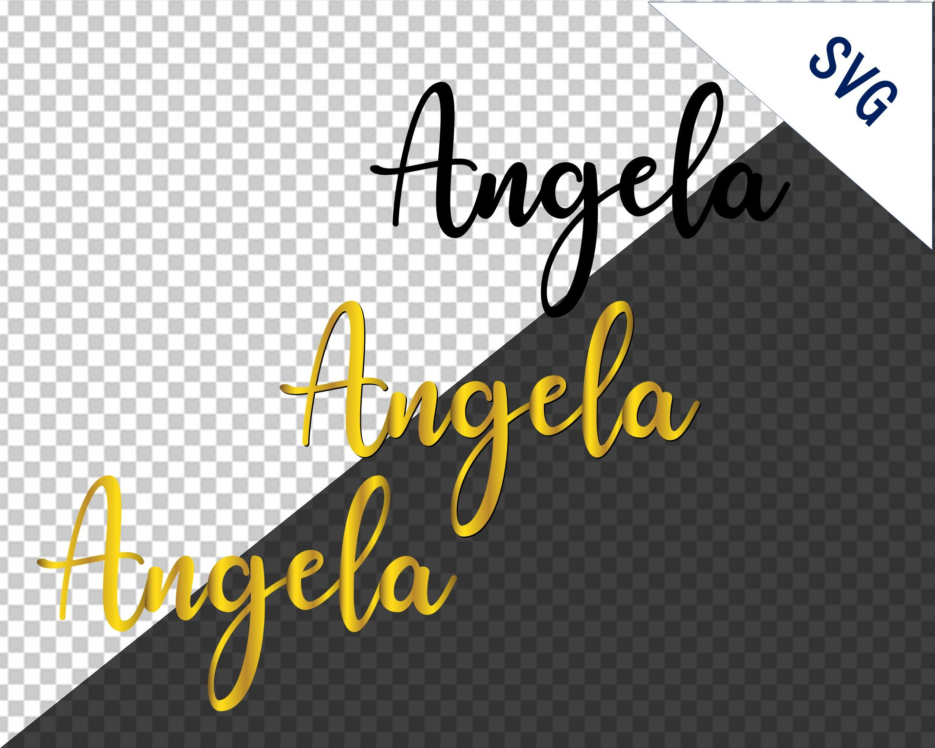 Angela svg Nombre SVG Nombre Clipart svg Nombre de oro svg - Etsy México