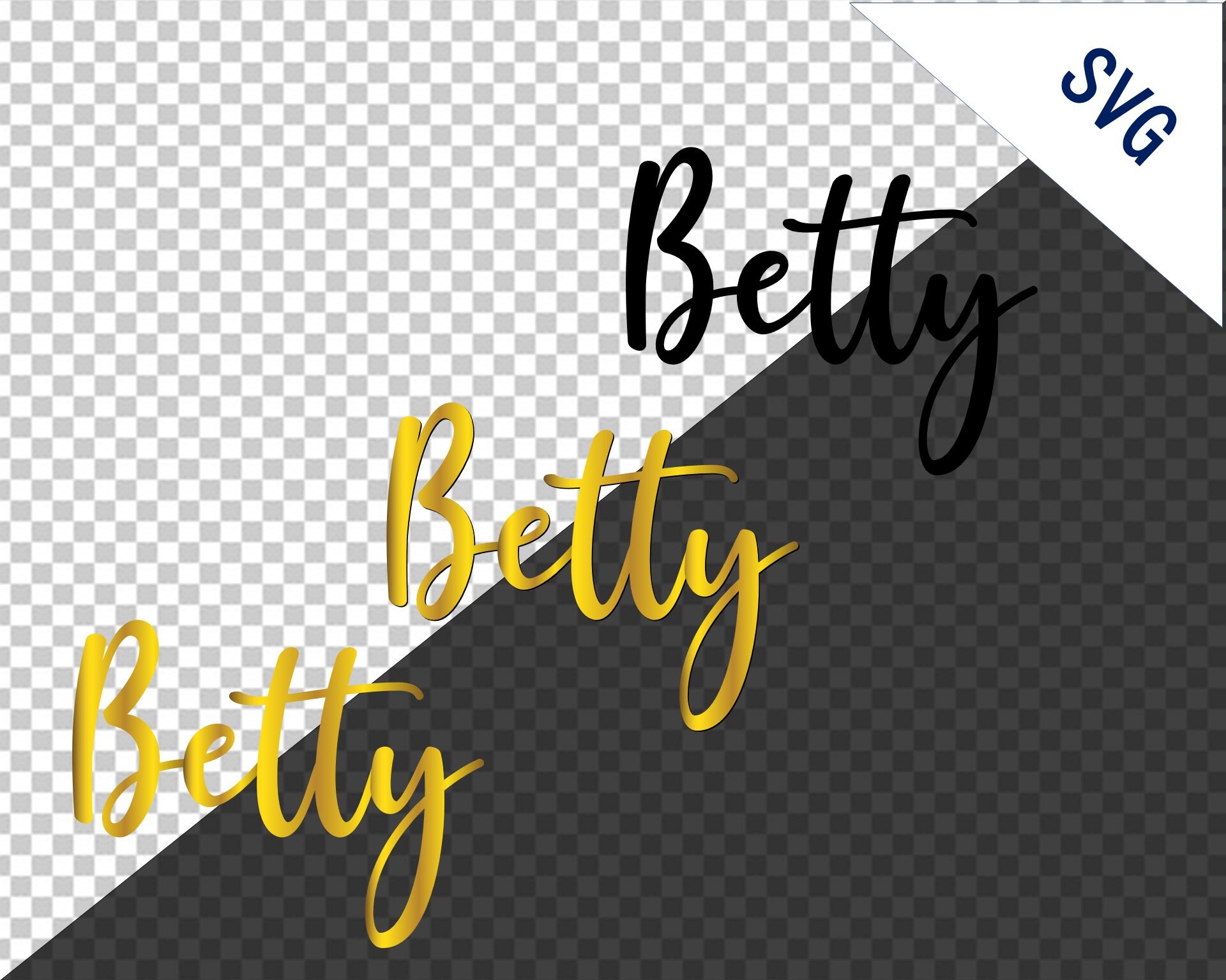 Betty Svg, Name SVG, Name Clipart Svg, Gold Name Svg, Girl Name Tag Svg ...