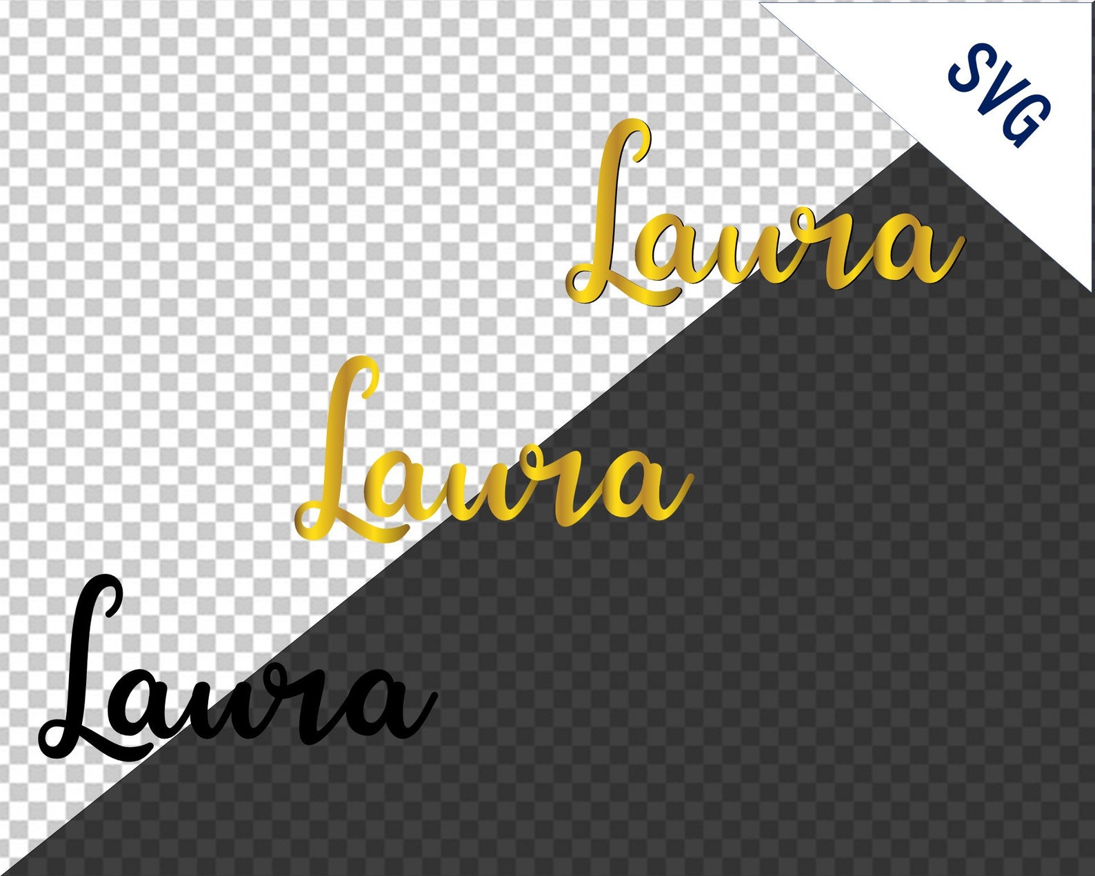 Laura svg Name SVG Name Clipart svg Gold name svg Girl | Etsy