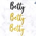 Betty Svg, Name SVG, Name Clipart Svg, Gold Name Svg, Mädchen Name Tag ...