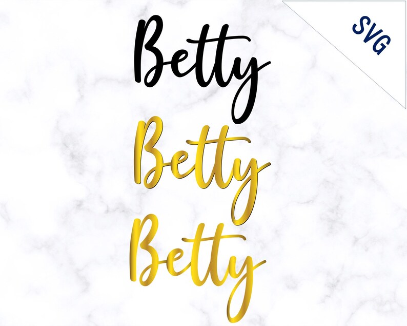 Betty Svg, Name SVG, Name Clipart Svg, Gold Name Svg, Mädchen Name Tag ...