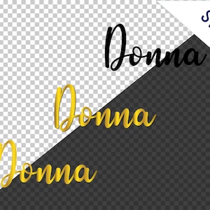 Donna Svg, Name SVG, Name Clipart Svg, Gold Name Svg, Girl Name Tag Svg ...