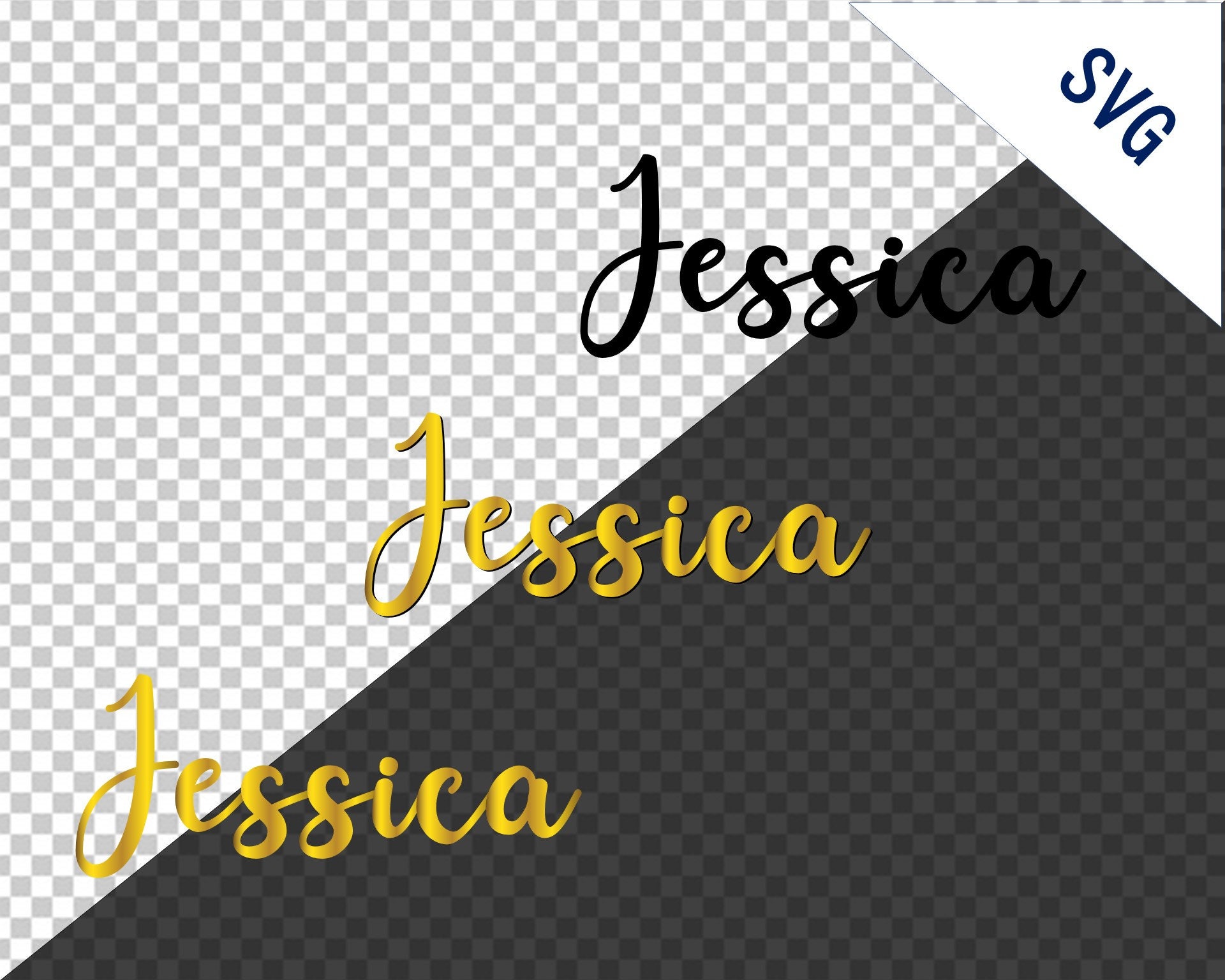Jessica Svg Name SVG Name Clipart Svg Gold Name Svg | Etsy Österreich