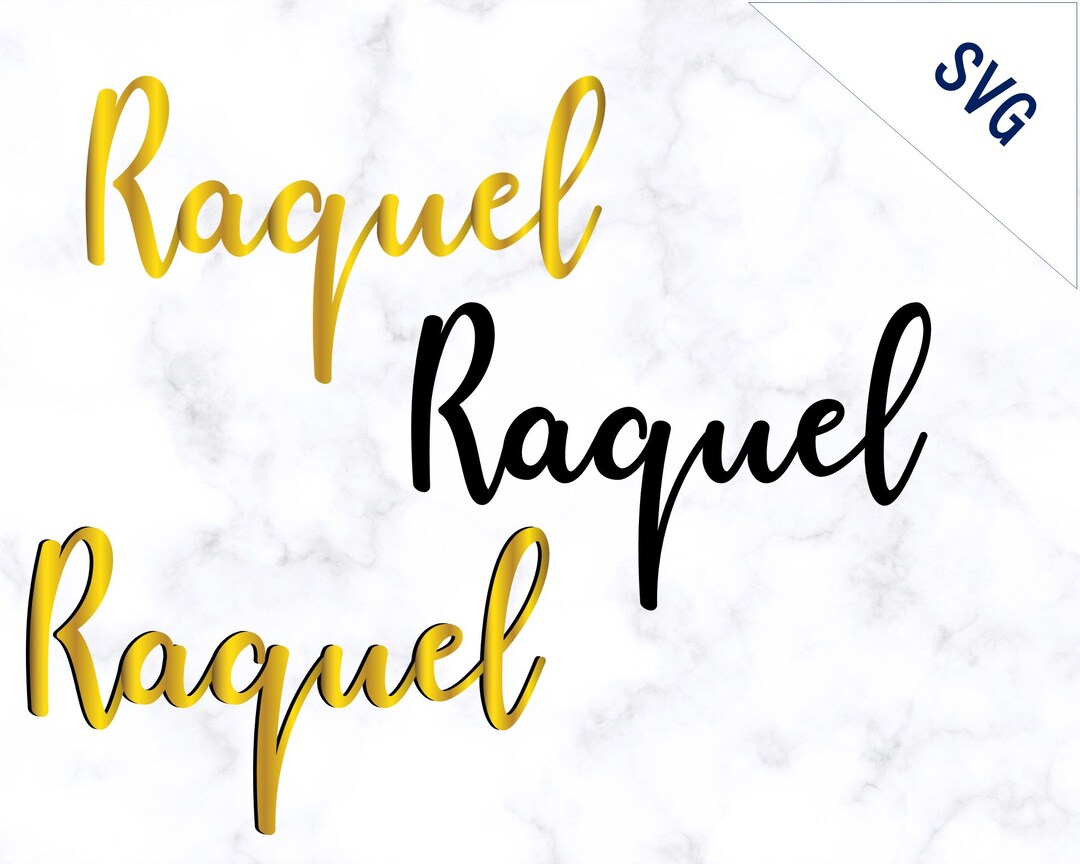 Raquel Svg, Name SVG, Name Clipart Svg, Gold Name Svg, Girl Name Tag ...