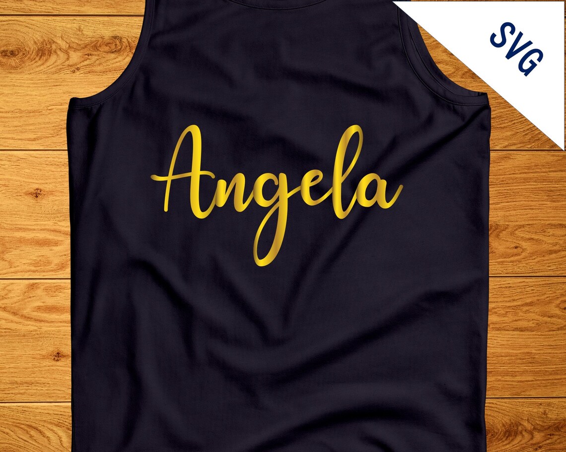 Angela Svg, Name SVG, Name Clipart Svg, Gold Name Svg, Girl Name Tag ...