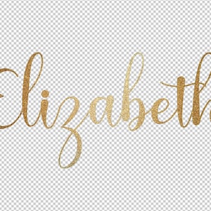 Elizabeth Name SVG PNG Custom Name Clipart Svg Png Image Gold Name Girl ...