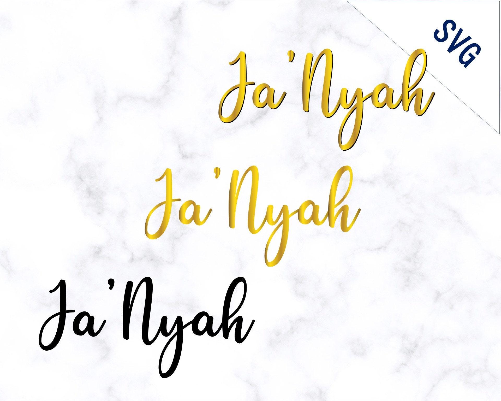 Ja'nyah Svg, Name SVG, Name Clipart Svg, Gold Name Svg, Girl Name Tag ...