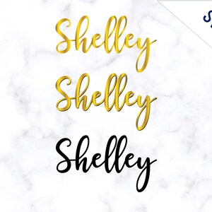 Shelley Svg, Name SVG, Name Clipart Svg, Gold Name Svg, Girl Name Tag ...