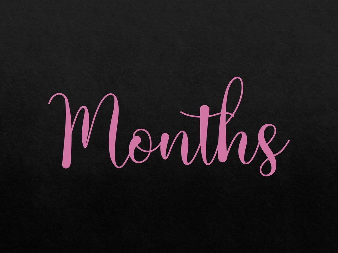 Months Word SVG PNG Custom Name Clipart Svg Png Image Month Name Tag ...