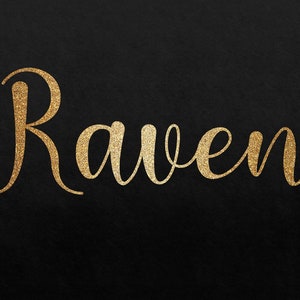 Raven Name SVG PNG Custom Name Clipart Svg Png Image Gold Name Girl ...