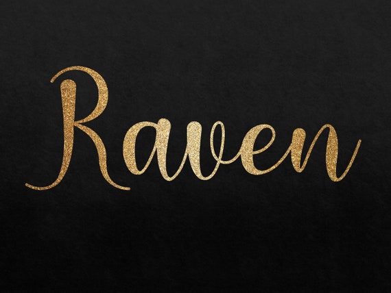 Raven Name SVG PNG Custom Name Clipart svg png image Gold name Girl ...