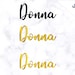 Donna svg, Nom SVG, Nom Clipart svg, Nom d’or svg, Girl Name Tag svg ...
