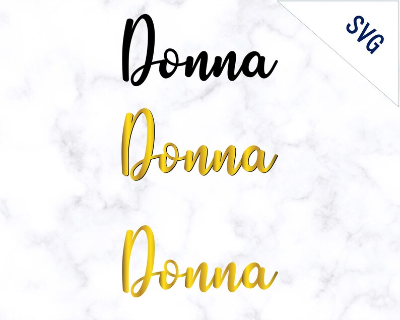 Donna svg, Nom SVG, Nom Clipart svg, Nom d’or svg, Girl Name Tag svg ...