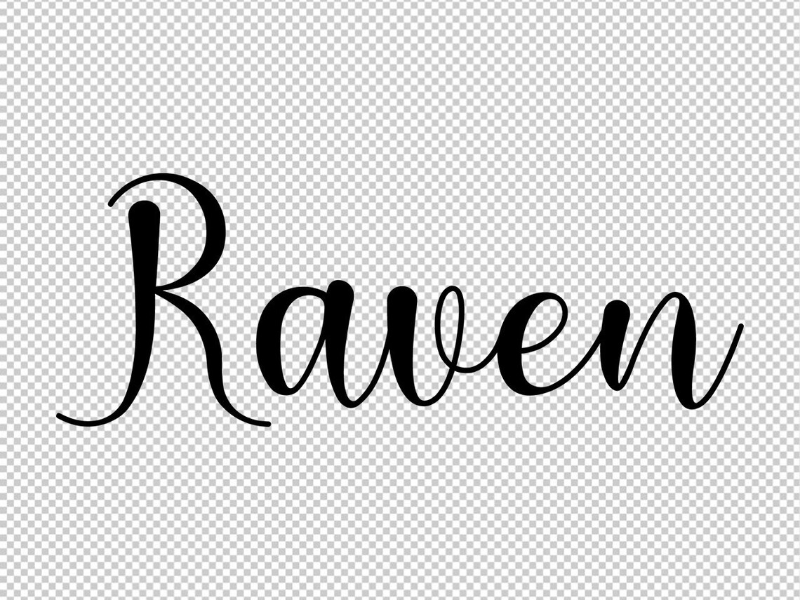 Raven Name SVG PNG Custom Name Clipart Svg Png Image Gold Name | Etsy