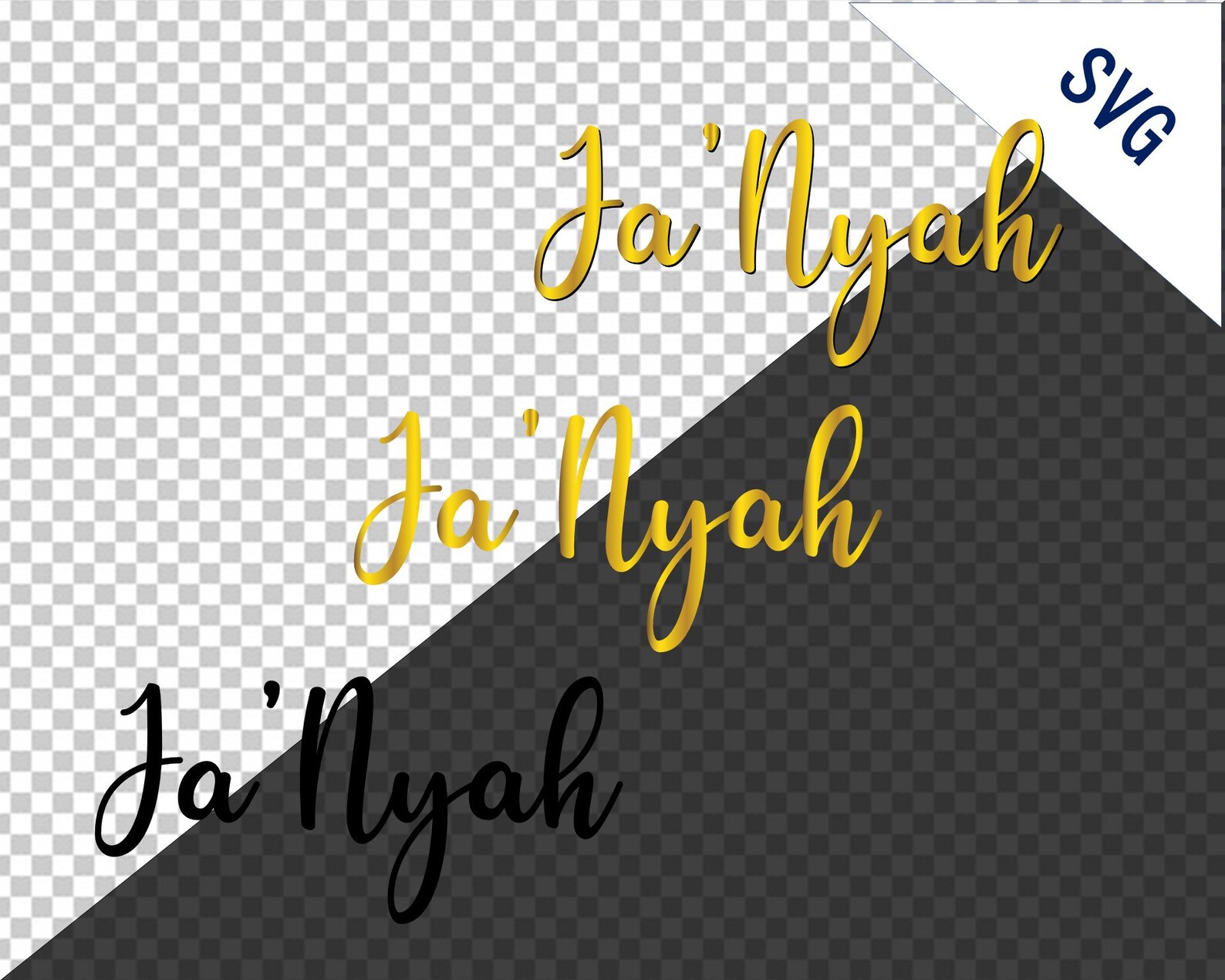 Ja'nyah Svg Name SVG Name Clipart Svg Gold Name Svg - Etsy