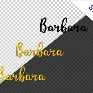 Barbara Svg, Name SVG, Name Clipart Svg, Gold Name Svg, Girl Name Tag ...