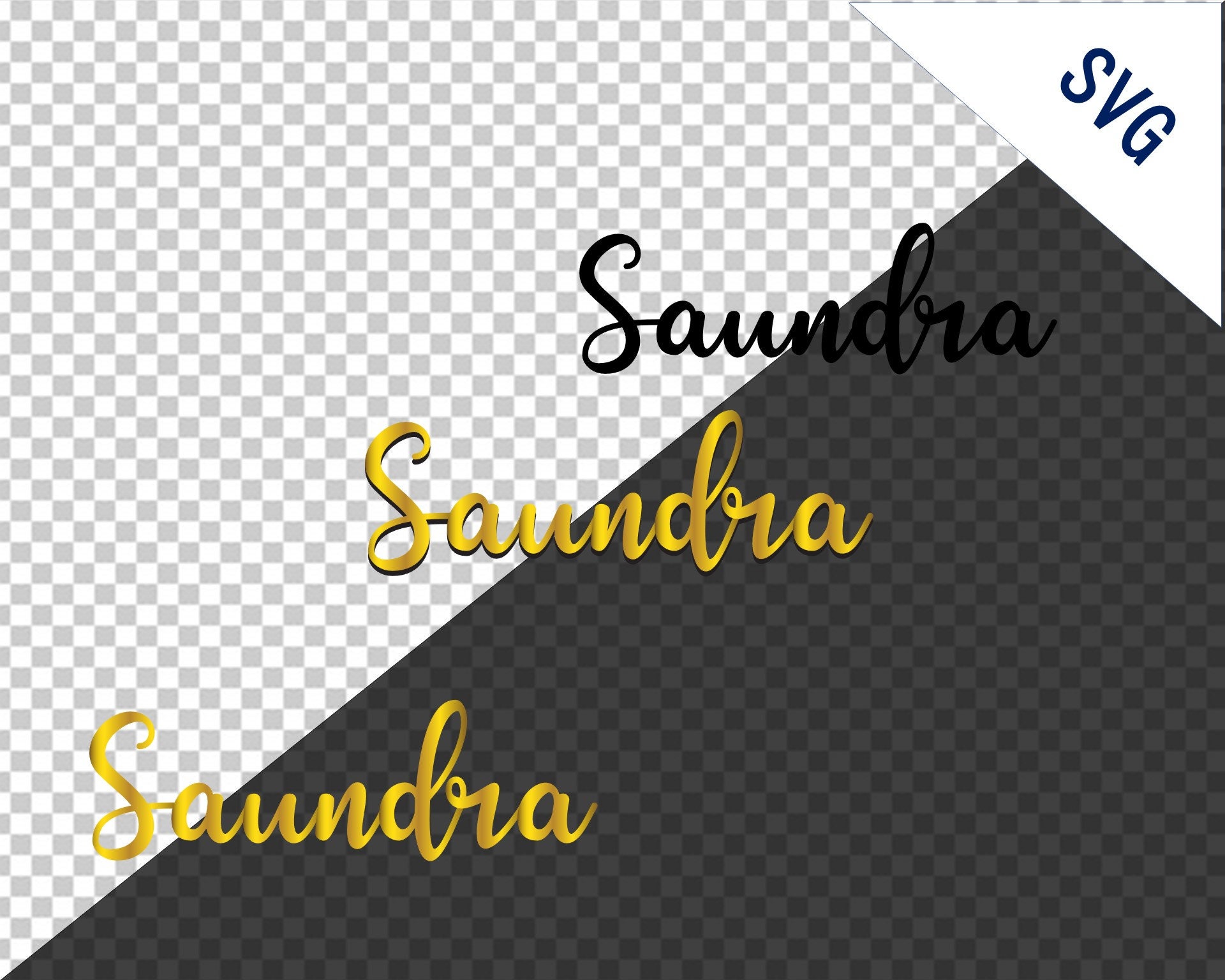 Saundra Svg Name SVG Name Clipart Svg Gold Name Svg Girl - Etsy Australia