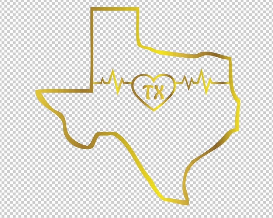 Texas State Map SVG Golden Clip Art Transparent SVG Texas Map Outline ...