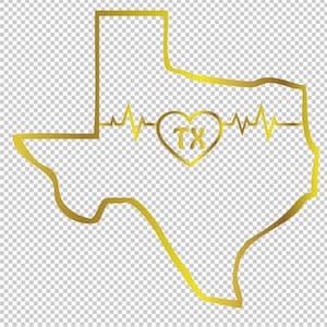 Texas State Map SVG Golden Clip Art Transparent SVG Texas Map Outline ...