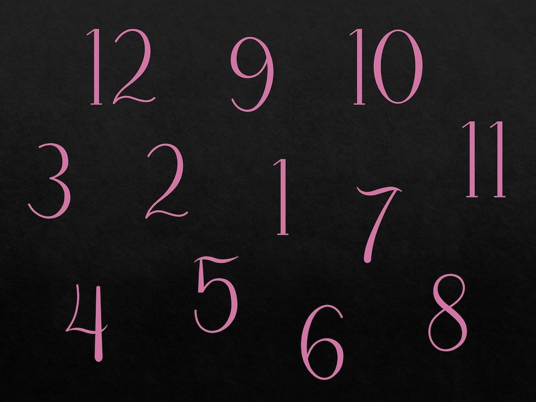 Numbers From 1 to 12 SVG PNG Custom Number Clipart Svg Png Image Gold ...