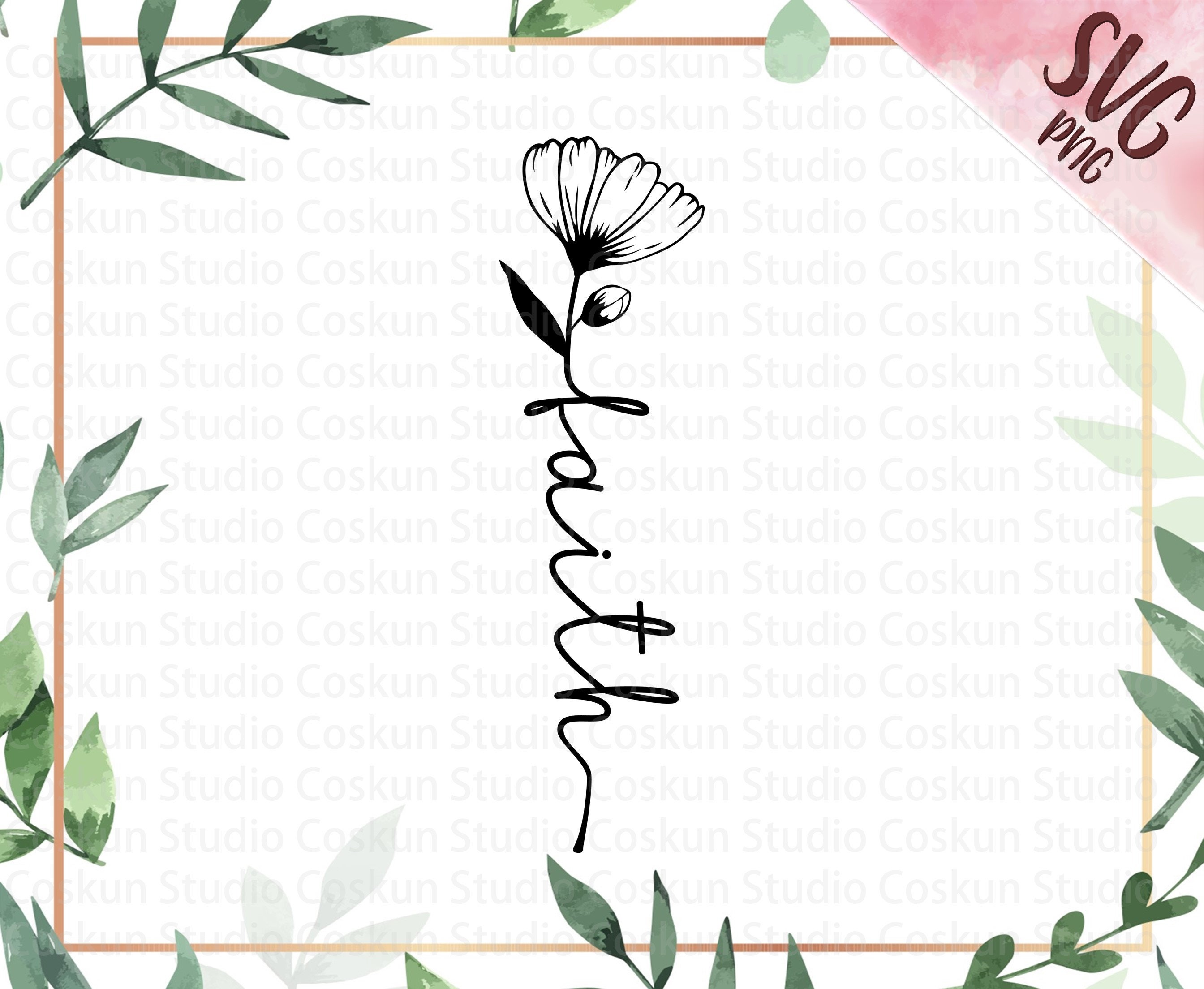 Faith Flower SVG Cut File Faith Text Through Svg Rose Hope | Etsy