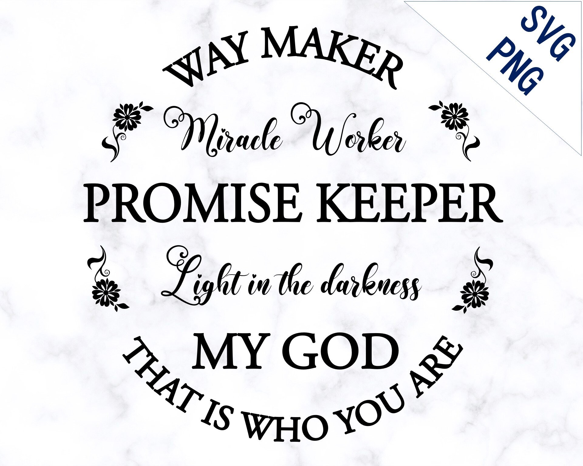 Way Maker Miracle Worker SVG PNG Clipart Way Maker Svg - Etsy