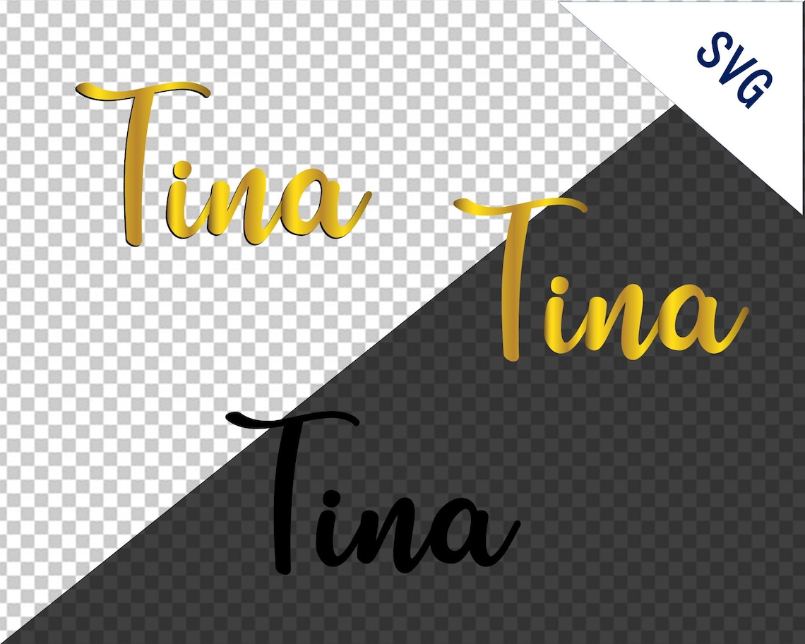 Tina Svg Name SVG Name Clipart Svg Gold Name Svg Mädchen | Etsy