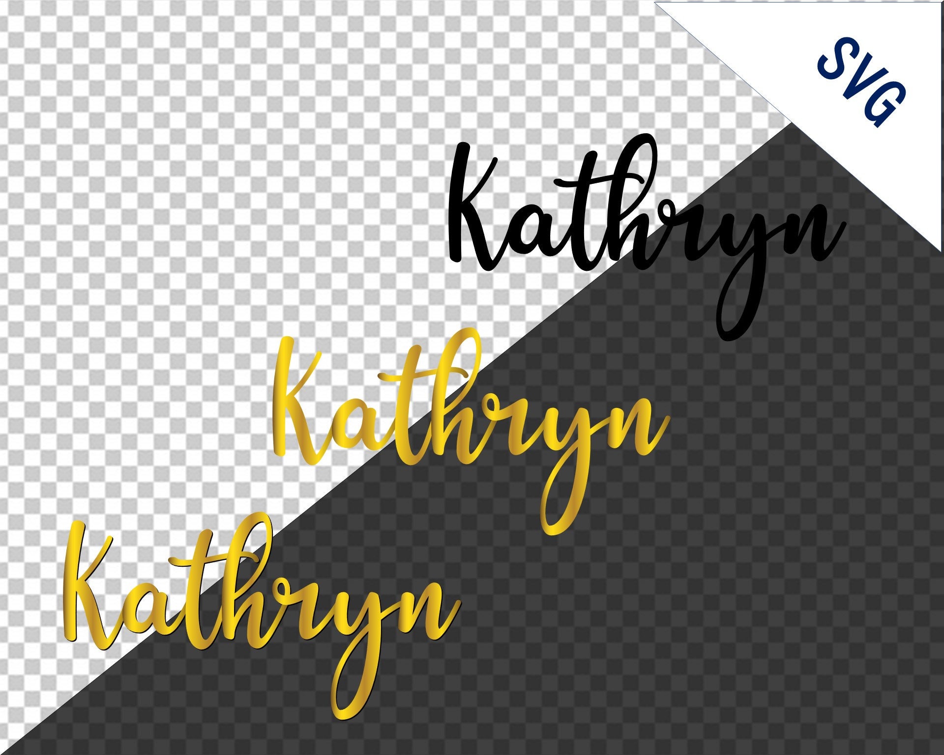 Kathryn Svg Name SVG Name Clipart Svg Gold Name Svg Girl | Etsy India