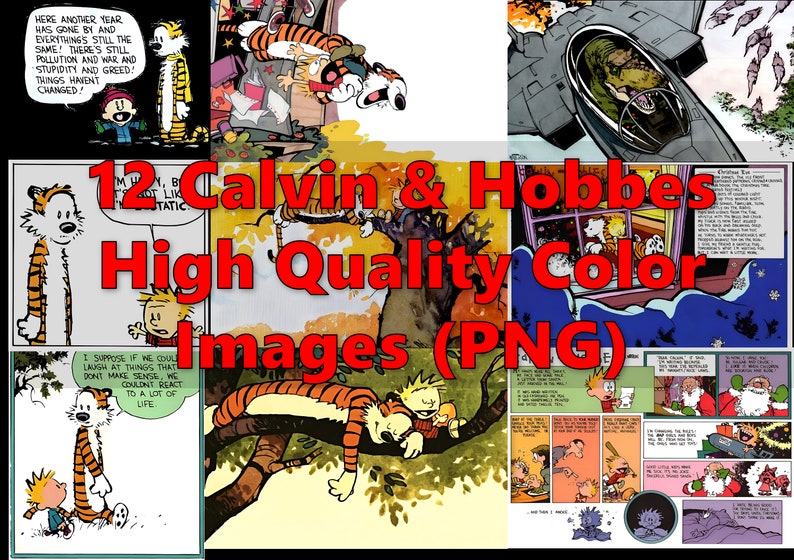 12 Calvin and Hobbes Color Images (PNG) - Etsy