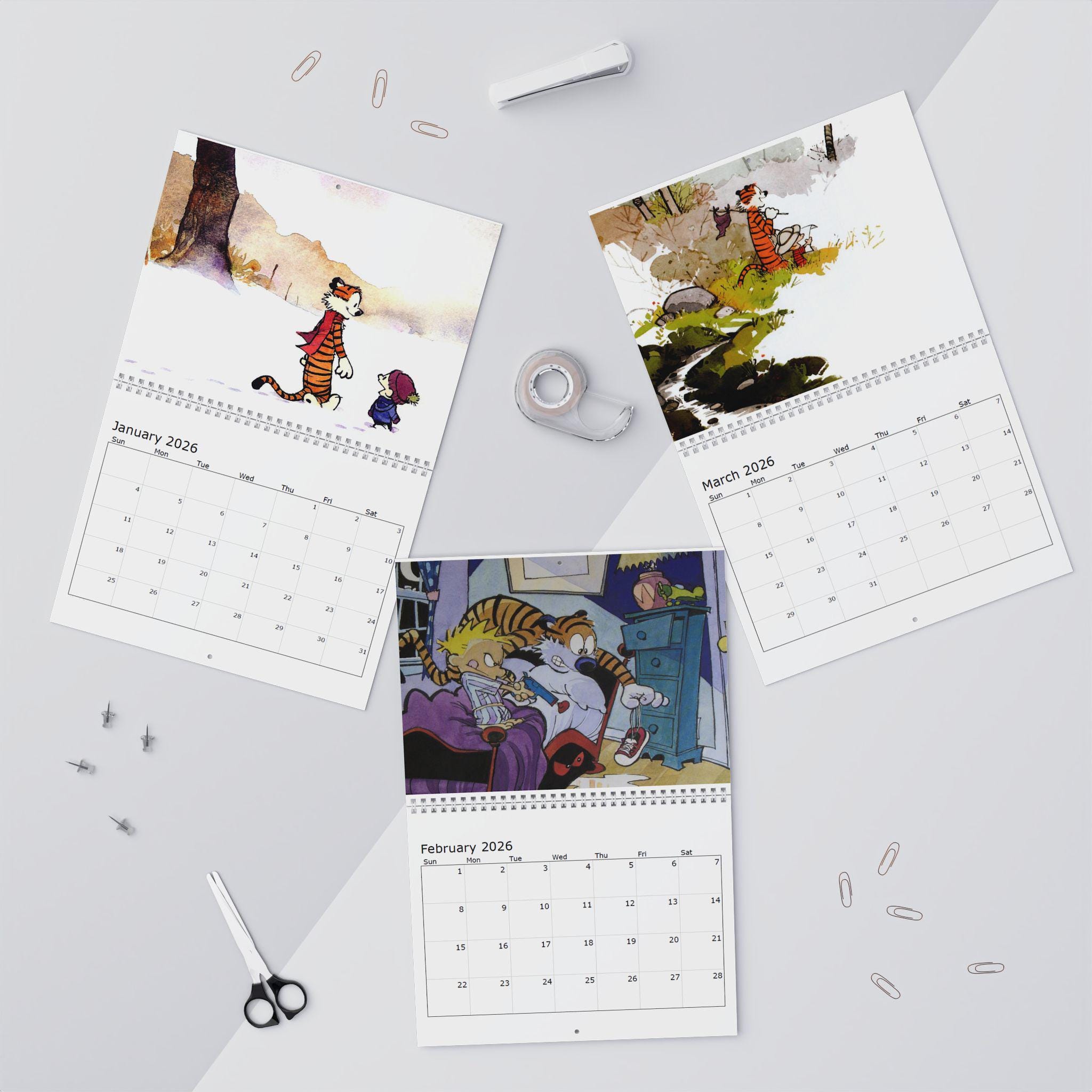 2026 Calvin and Hobbes Wall Calendar, Kids Monthly Planner - Etsy