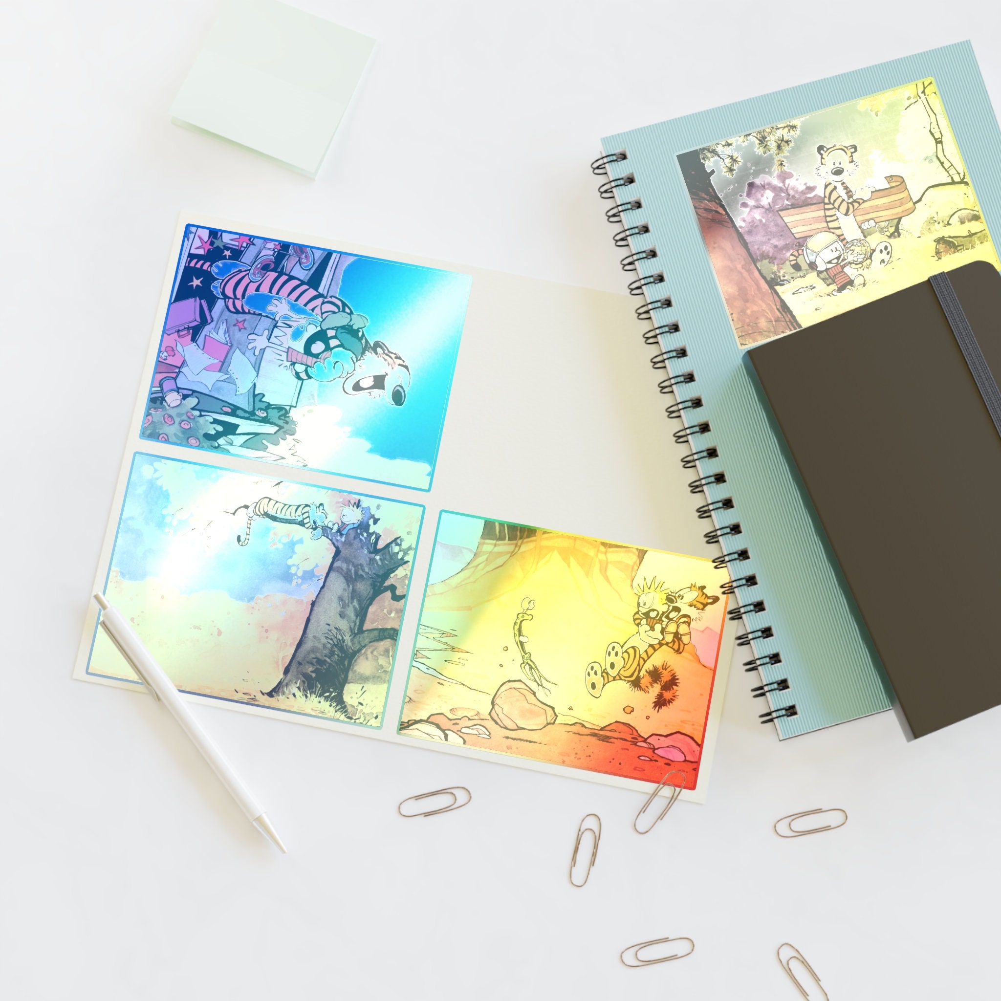 Calvin and Hobbes Sticker Sheets Coming Home From School Sledding ...