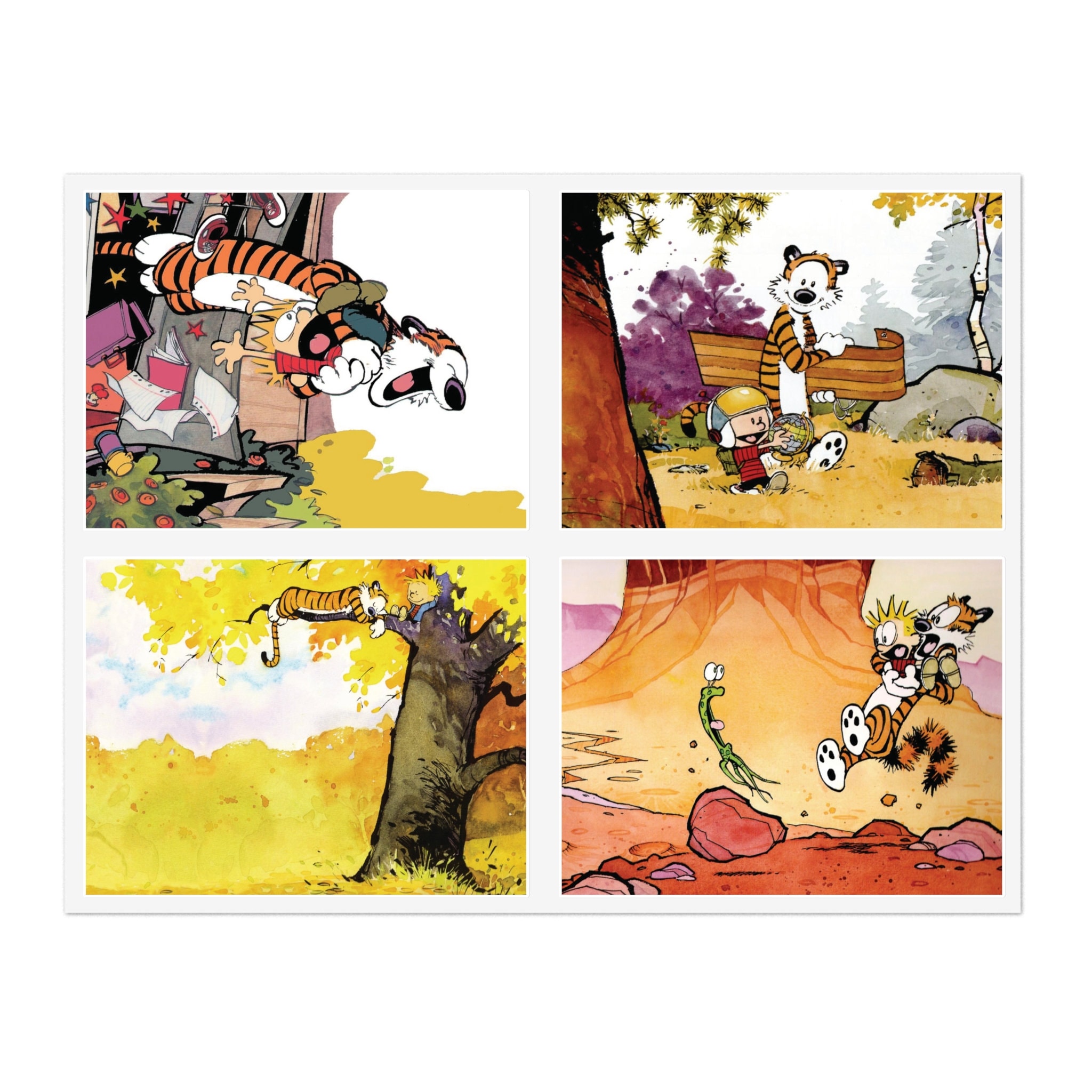 Calvin and Hobbes Sticker Sheets Coming Home From School Sledding ...