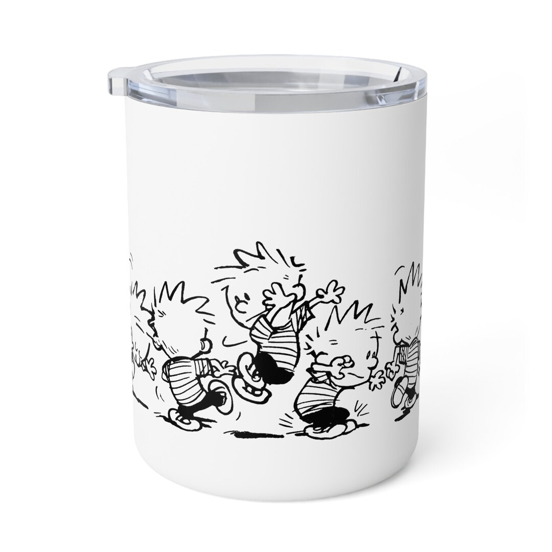 Calvin and Hobbes Dancing and Jumping Around Insulated Coffee Mug, 10oz ...