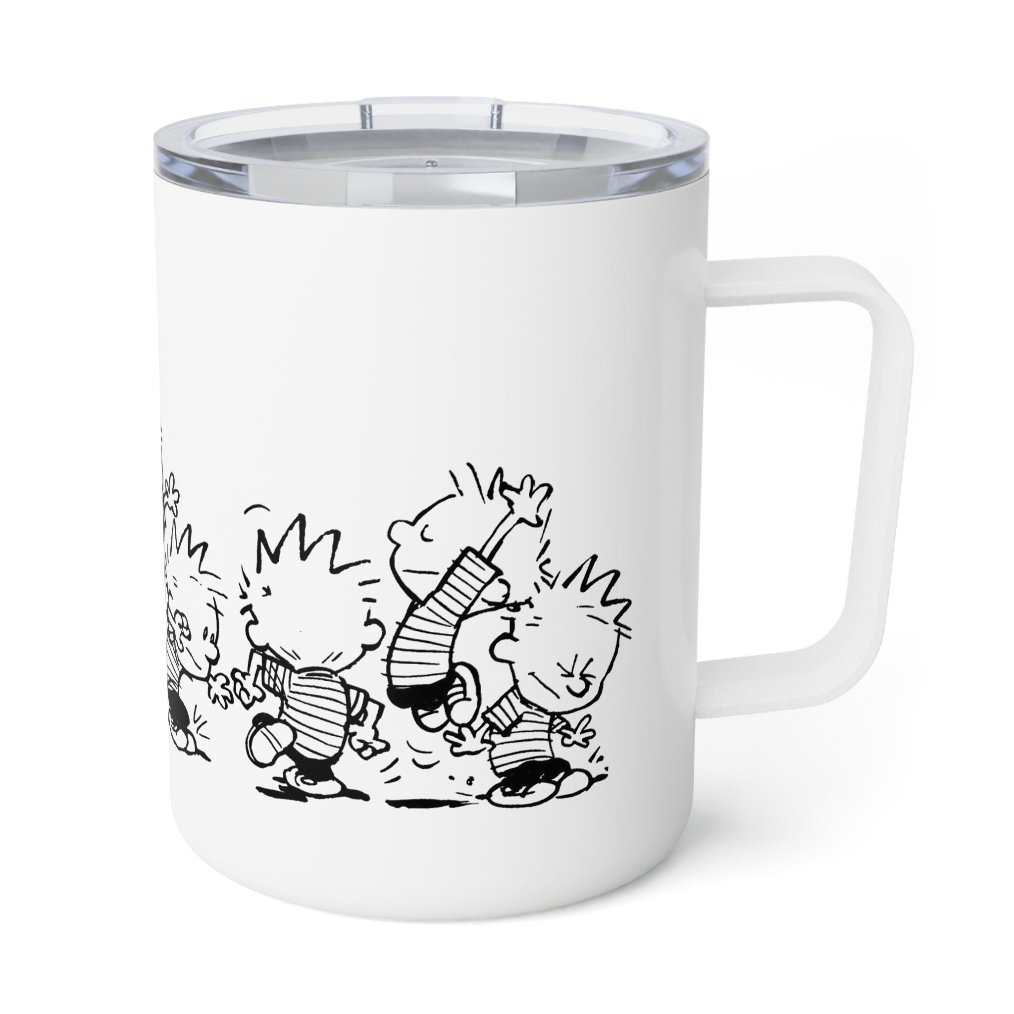 Calvin and Hobbes Dancing and Jumping Around Insulated Coffee Mug, 10oz ...