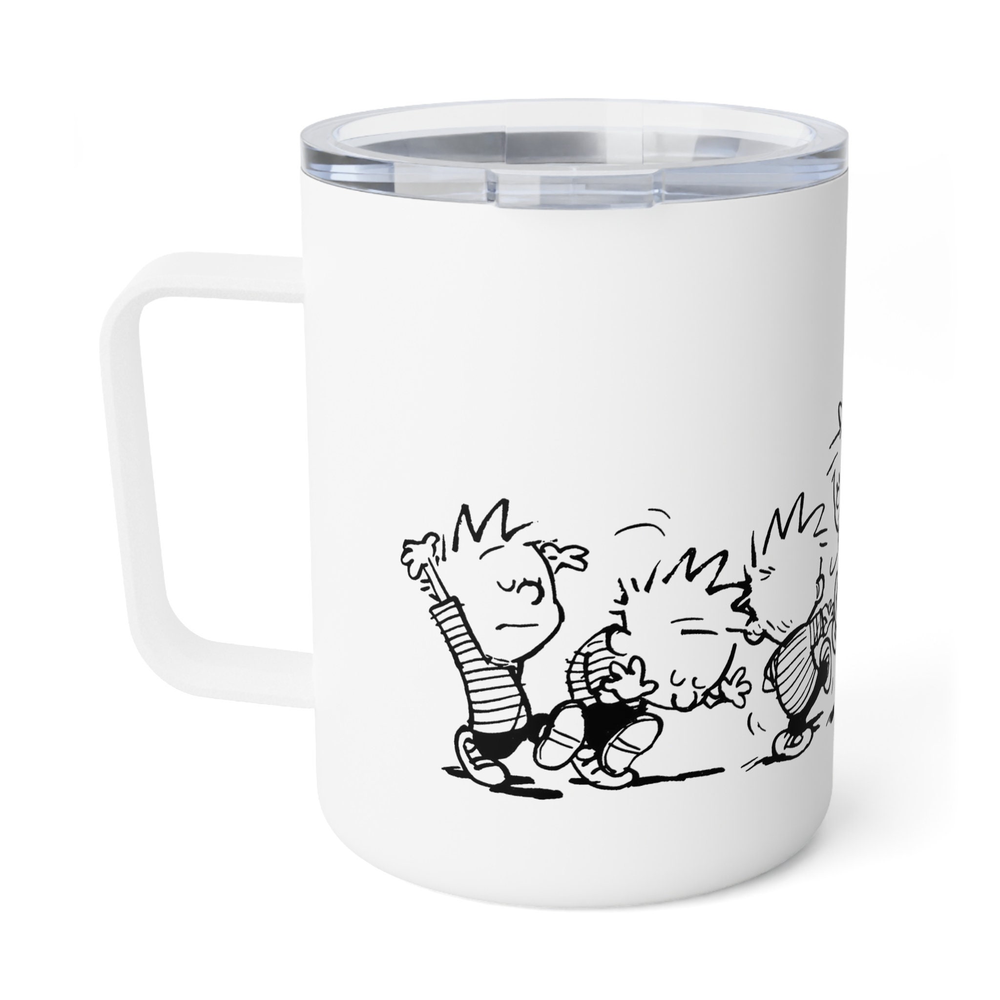 Calvin and Hobbes Dancing and Jumping Around Insulated Coffee Mug, 10oz ...