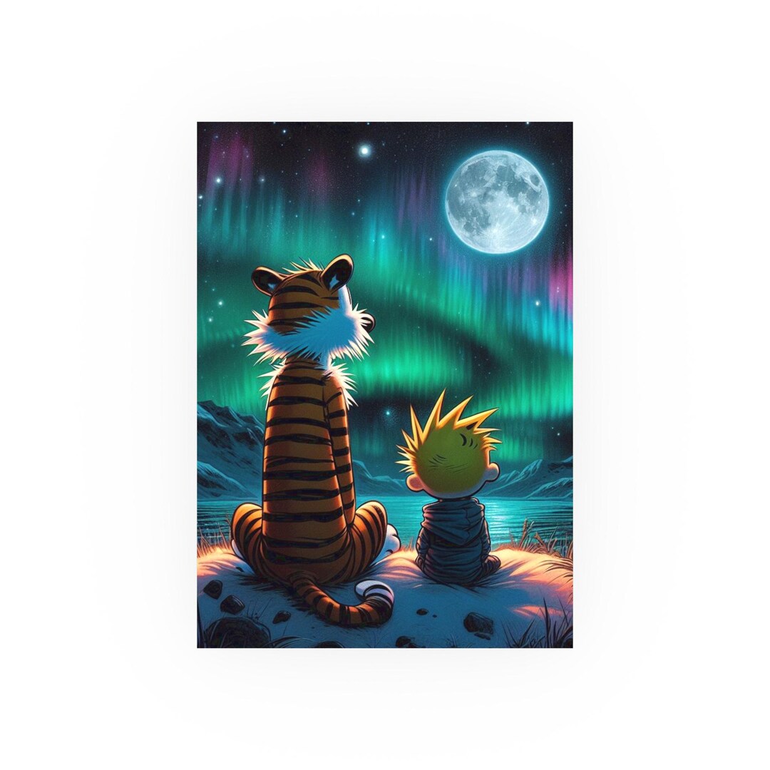 Calvin and Hobbes Moon Art Poster, Whimsical Nursery Decor - Etsy Canada
