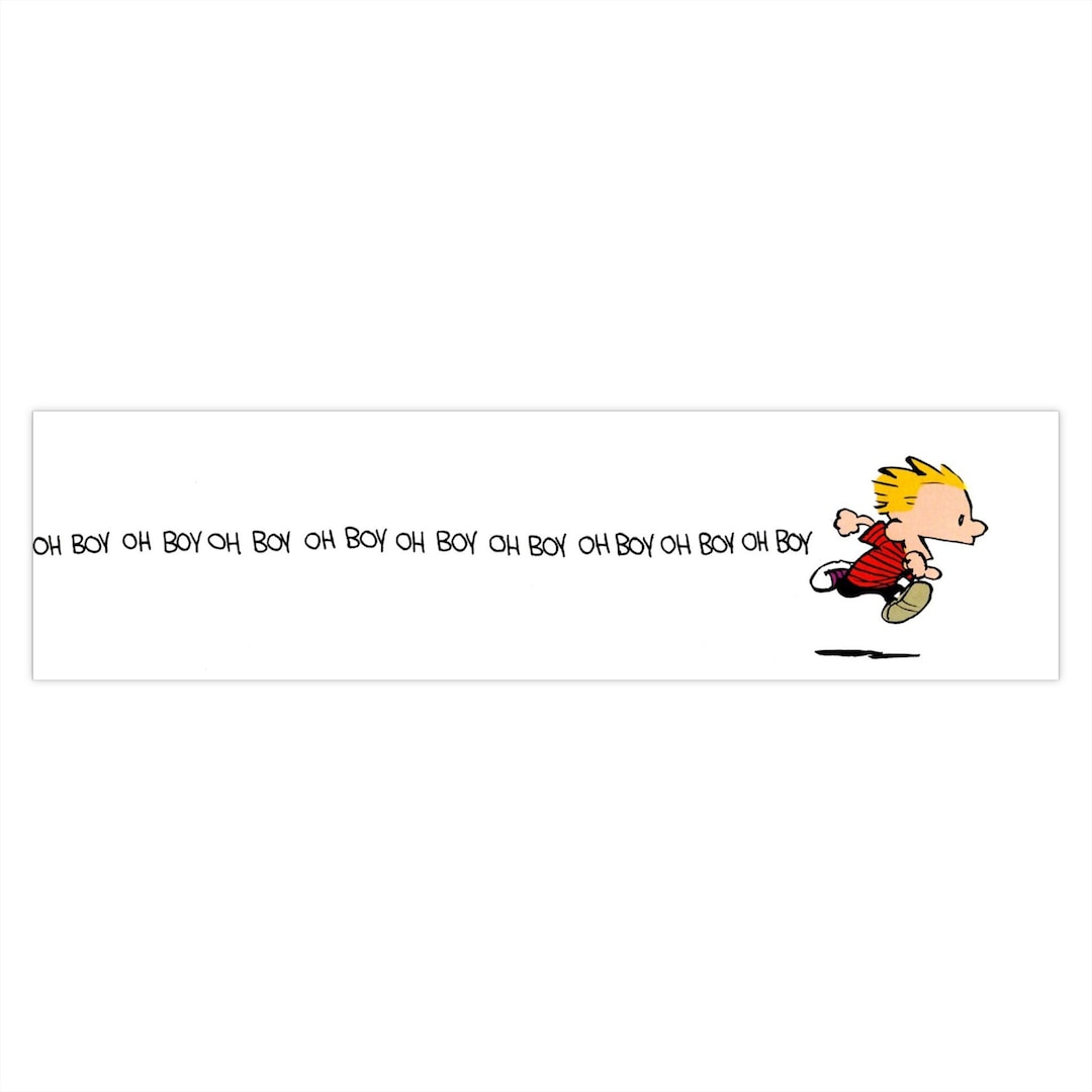 Calvin and Hobbes Running Oh Boy Bumper Stickers - Etsy