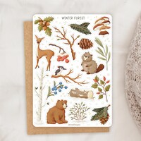 Sticker Forest Landscapes | Paper Sticker Sheet, Cute Stickers, Planner ...