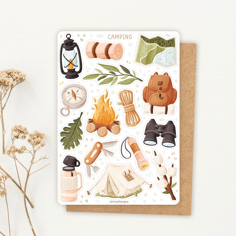 Camping Stickers - Etsy