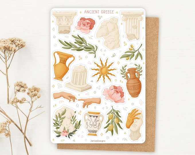 GREEK SCULPTURE Sticker Sheet // Aesthetic Ancient Museum Art Head Body ...