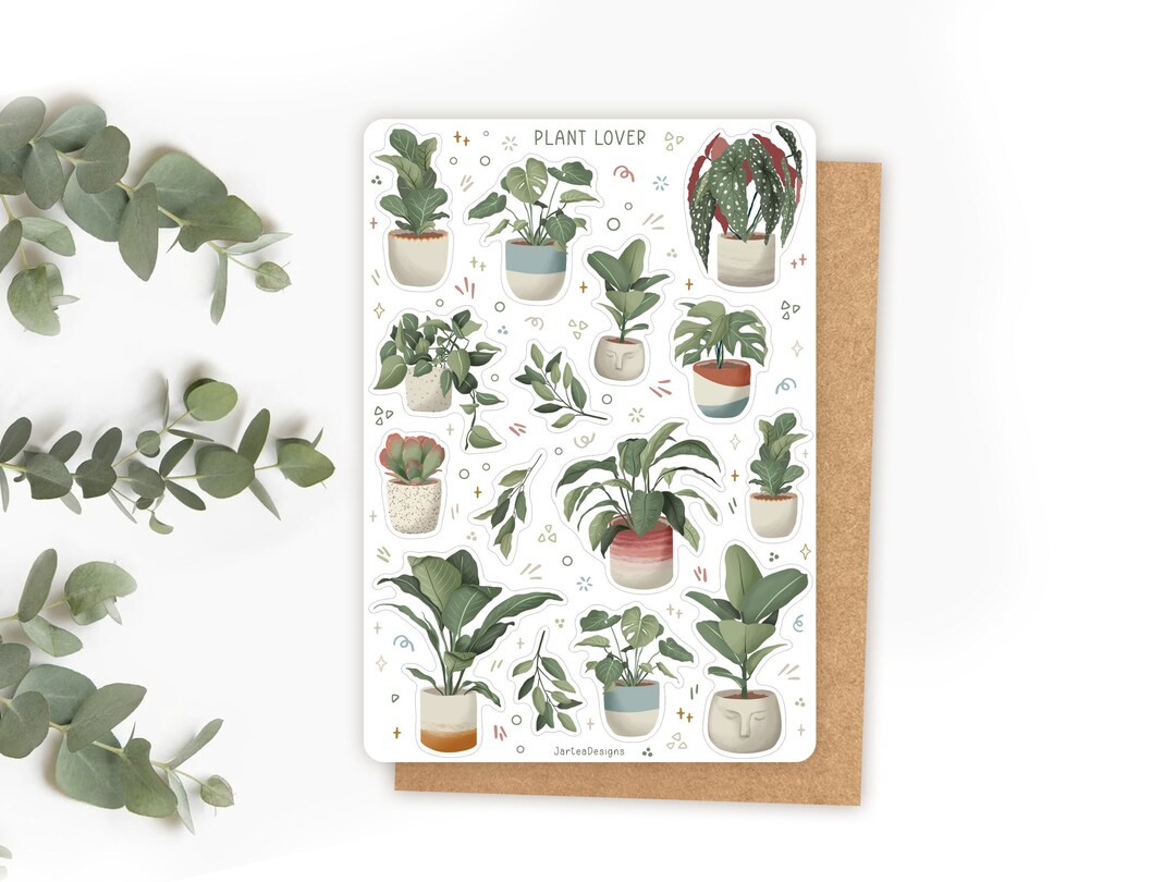 Sticker Sheet Plant Lover Stickers Plant Sticker Potted Plants Sheet ...