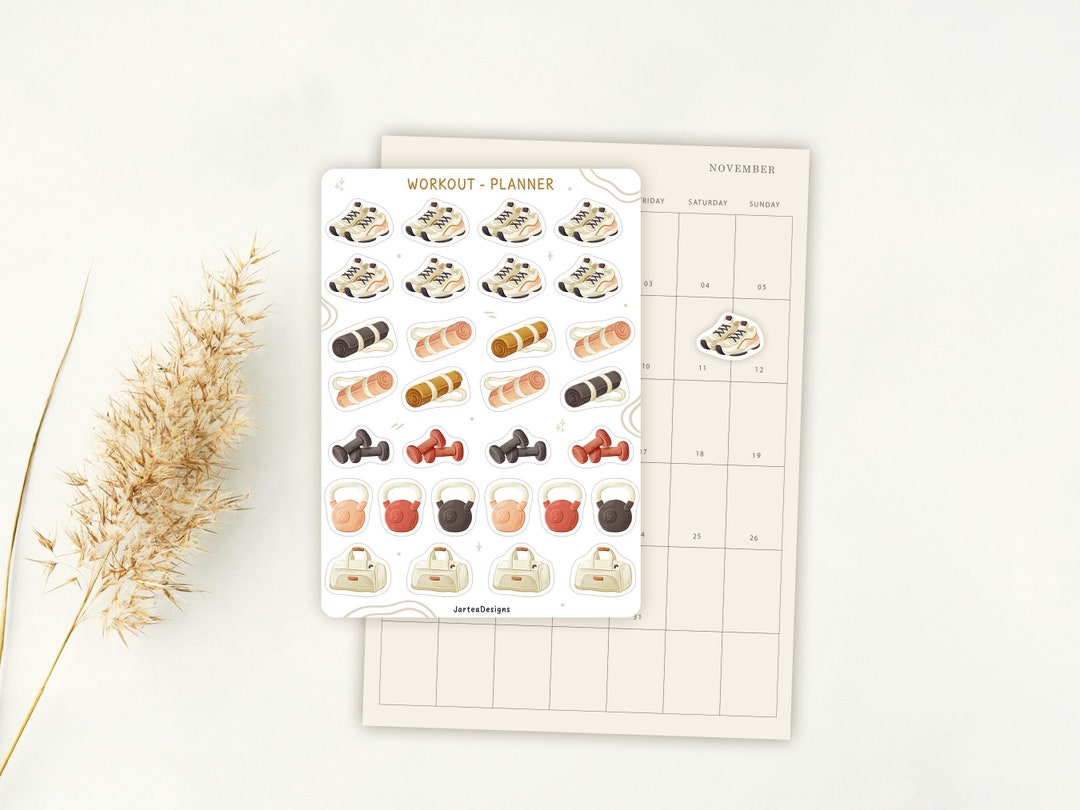 Sticker Sheet Workout Planner Stickers | Fitness Sticker | Reminder ...