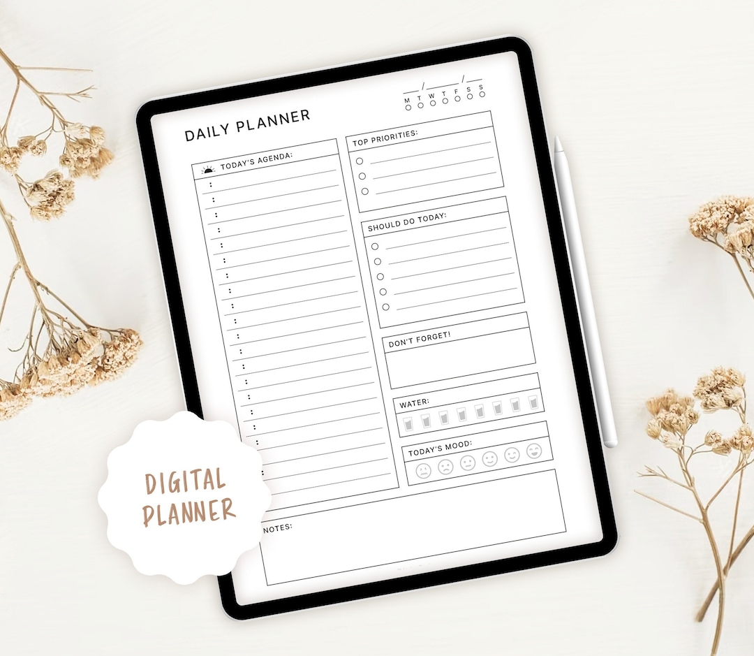 Digital Planner Printable Daily Planner Goodnotes Instant Digital ...