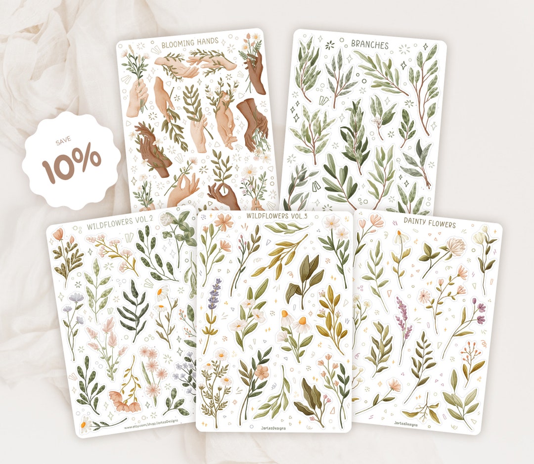 Sticker Sheet Wildflower Sticker Sticker Bundle XXL | Flower Sticker ...