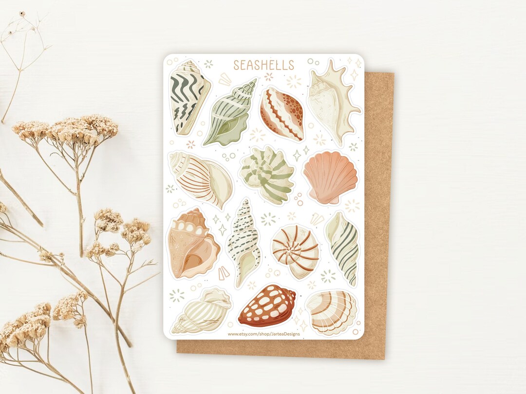 Sticker Sheet Muschel Sticker Strand Sticker Set Planner Stickerbogen ...