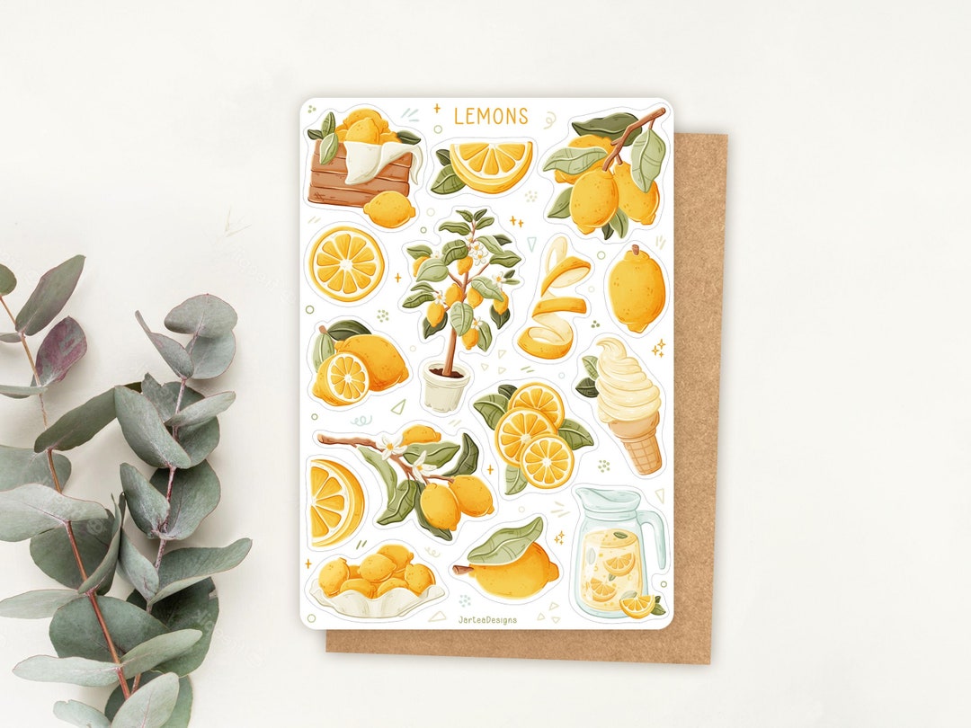 Sticker Sheet Lemons Sticker | Citrus Sticker Sheet | Planner Sticker ...