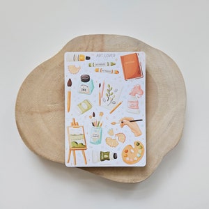 Sticker Sheet Art Lover Sticker | Art Supplies Sticker Sheet | Artist ...